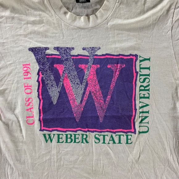 Tops | Vintage Style 1991 Webber State University Shirt Tee | Poshmark
